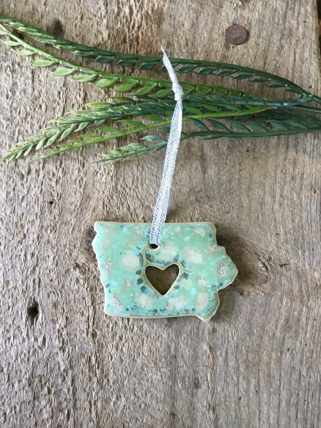 Handmade State Pottery Ornament Iowa - Etsy