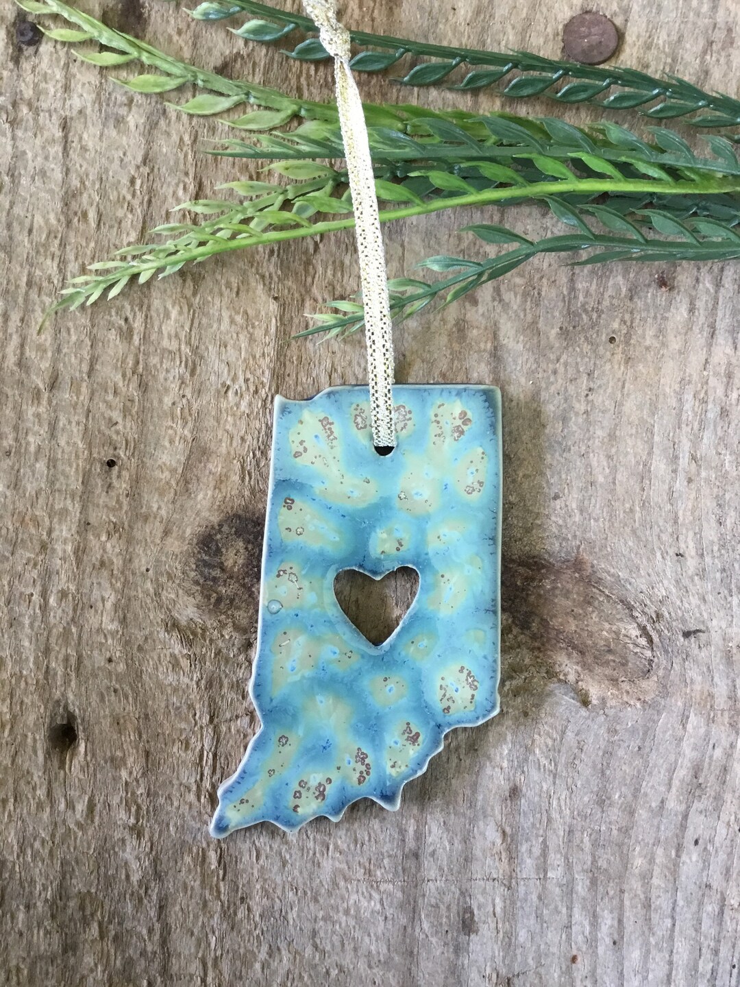 Handmade State Pottery Ornament Indiana - Etsy