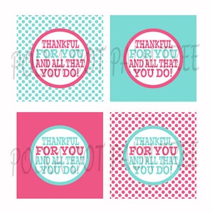 INSTANT DOWNLOAD DIY Printable Polka Dot Thankful for You and All That ...
