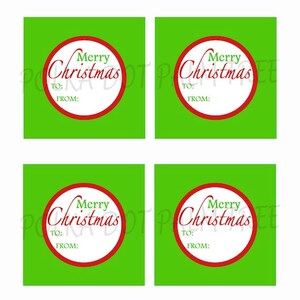 INSTANT DOWNLOAD DIY Printable Merry Christmas Red White Green Circle ...