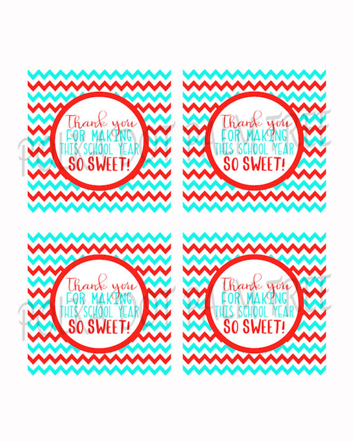 INSTANT DOWNLOAD DIY Chevron Thank You for Making This School Year so ...