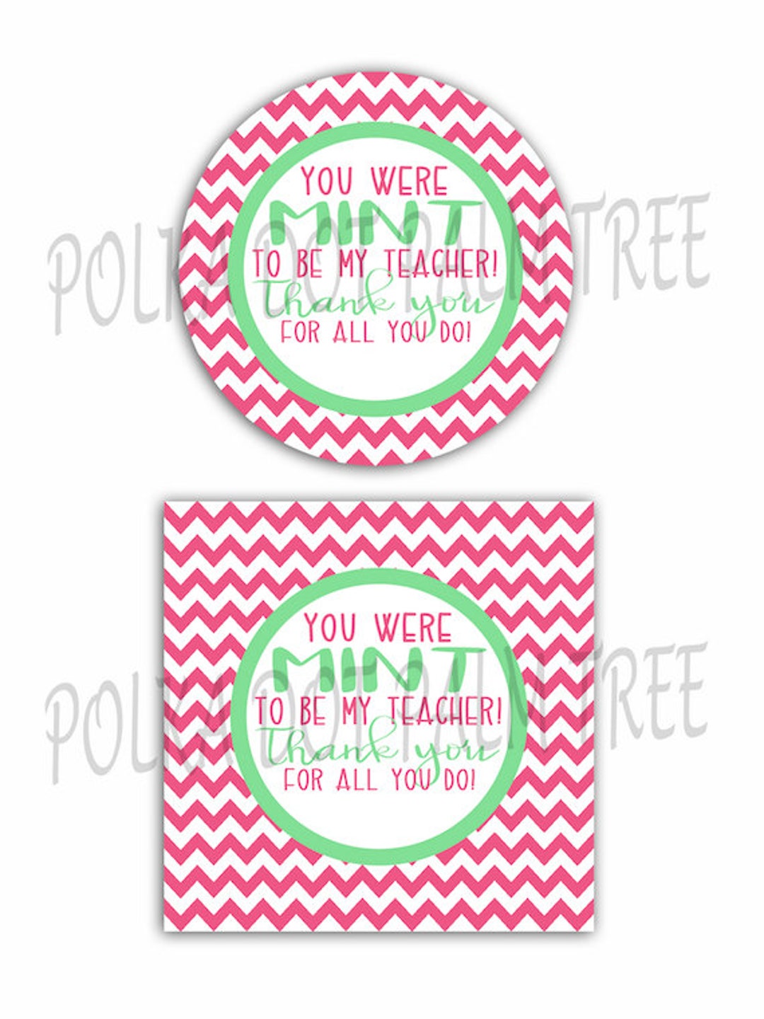INSTANT DOWNLOAD DIY Printable Chevron You Were Mint to Be My Teacher ...