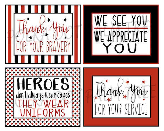 INSTANT DOWNLOAD Printable Firefighter Paramedic EMT Thank You Cards ...