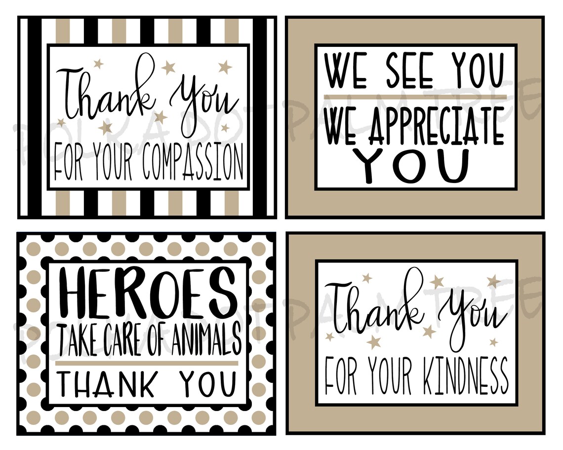 INSTANT DOWNLOAD Printable Vet Staff Vet Tech Appreciation Thank You ...