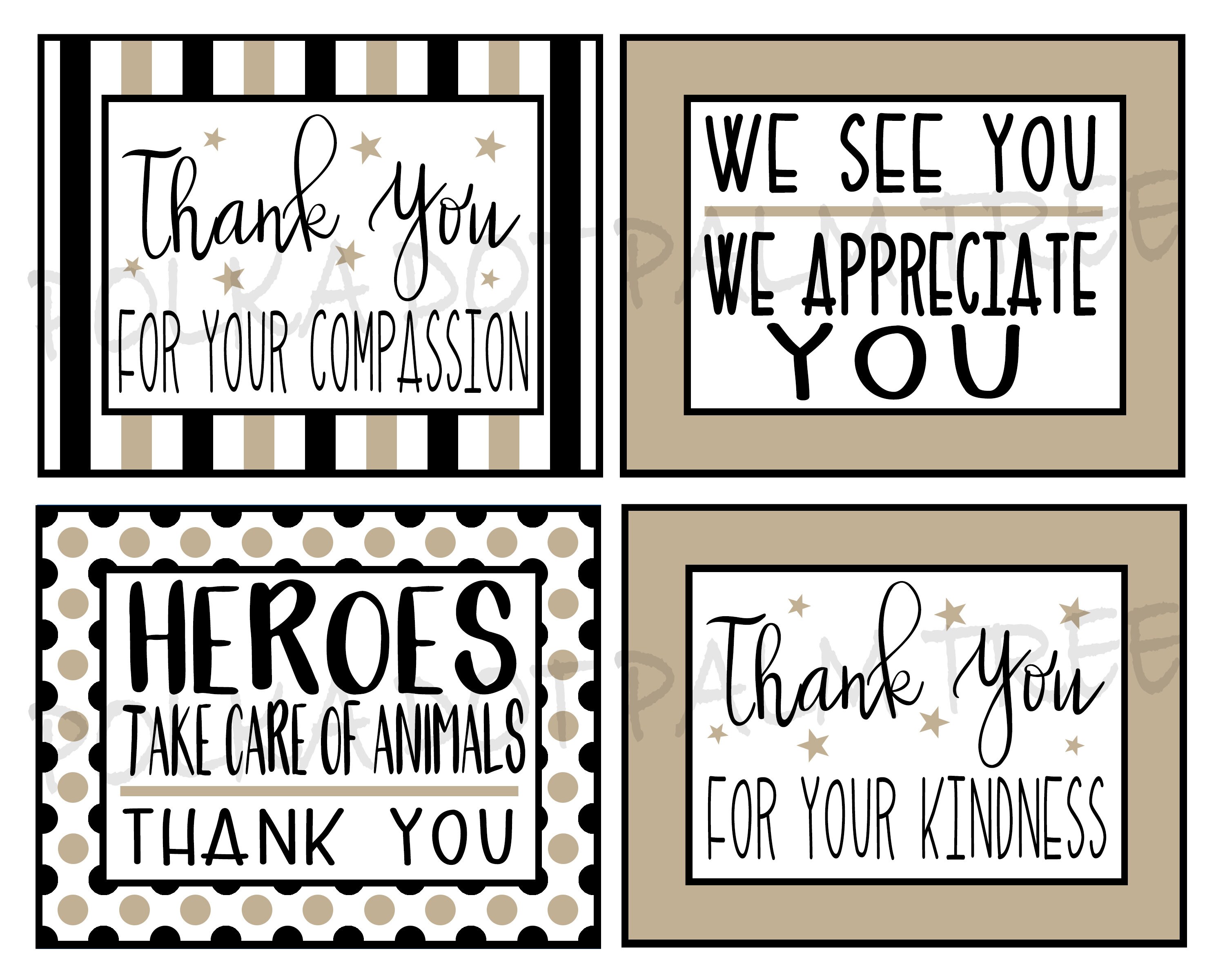 INSTANT DOWNLOAD Printable Vet Staff Vet Tech Appreciation Thank You ...
