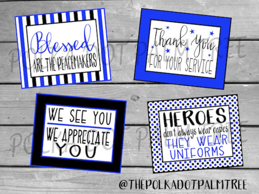 INSTANT DOWNLOAD Printable Police Law Enforcement Thank You Cards Notes ...