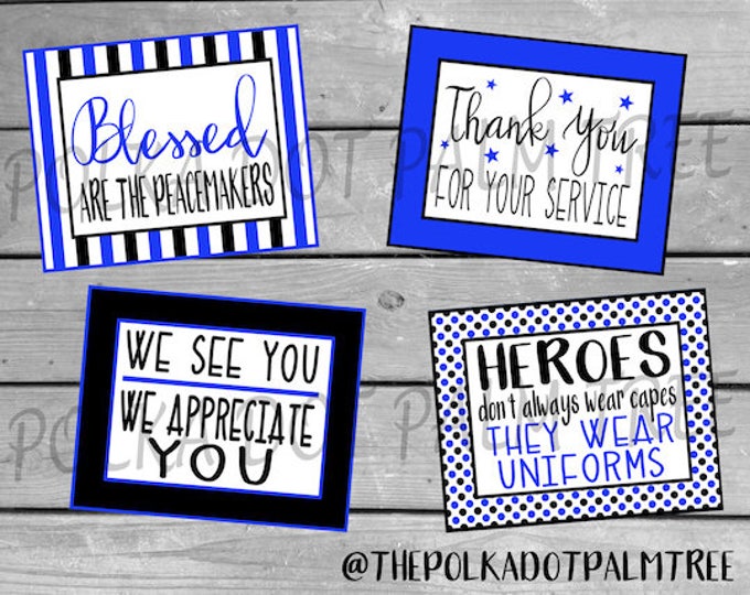 INSTANT DOWNLOAD Printable Police Law Enforcement Thank You Cards Notes ...
