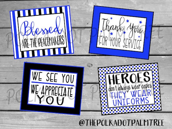 INSTANT DOWNLOAD Printable Police Law Enforcement Thank You Cards Notes ...