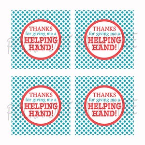 INSTANT DOWNLOAD DIY Printable Polka Dot Thanks for Giving Me A Helping ...