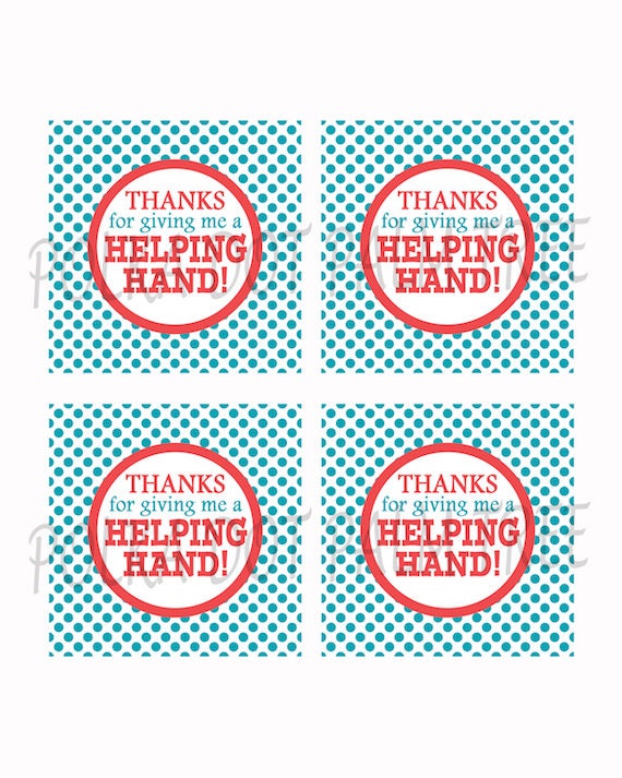 INSTANT DOWNLOAD DIY Printable Polka Dot Thanks for Giving Me A Helping ...