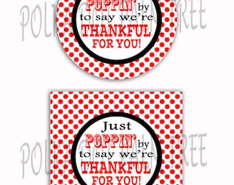 INSTANT DOWNLOAD DIY Printable Polka Dot Just Poppin By To Say