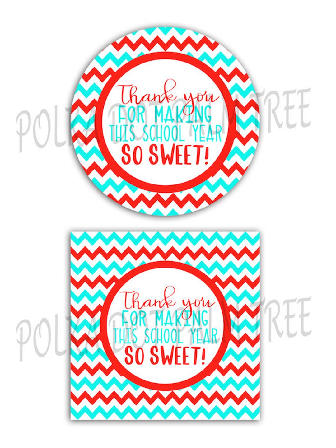 INSTANT DOWNLOAD DIY Chevron Thank You for Making This School Year so ...