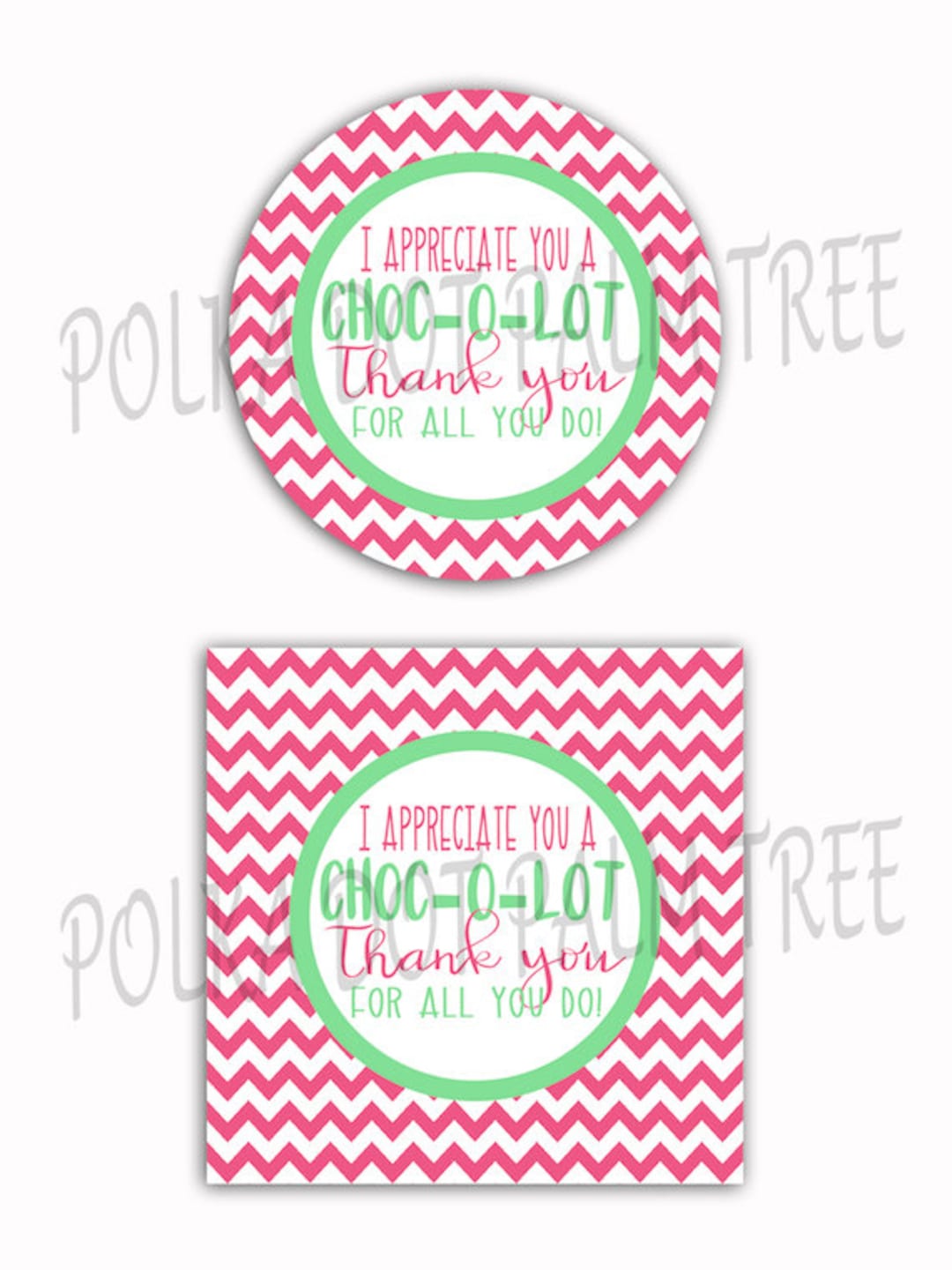 INSTANT DOWNLOAD DIY Printable Chevron I Appreciate You A Choc-o-lot ...