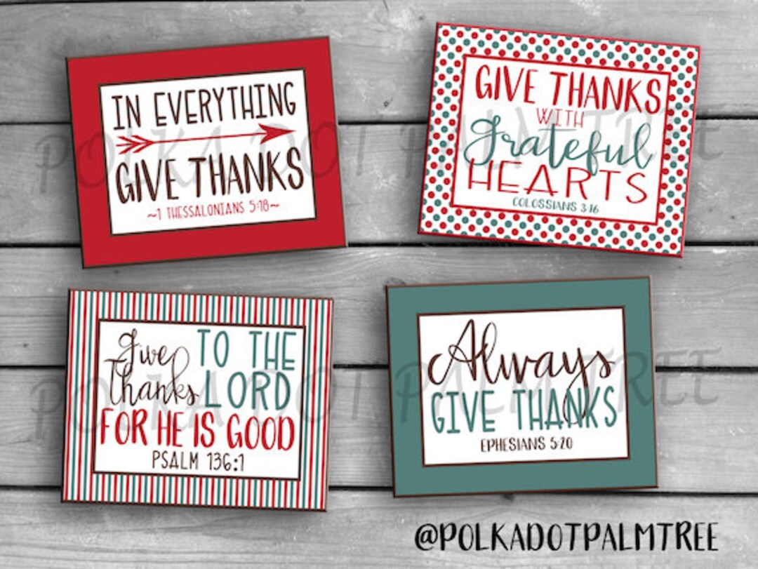 INSTANT DOWNLOAD Printable Thanksgiving Bible Verse Scripture Cards ...