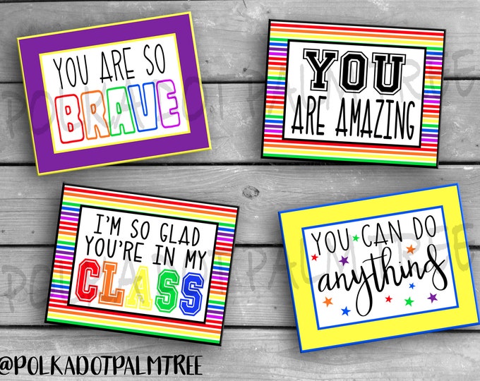 INSTANT DOWNLOAD Printable Student Note Cards Encouragement Notes From ...