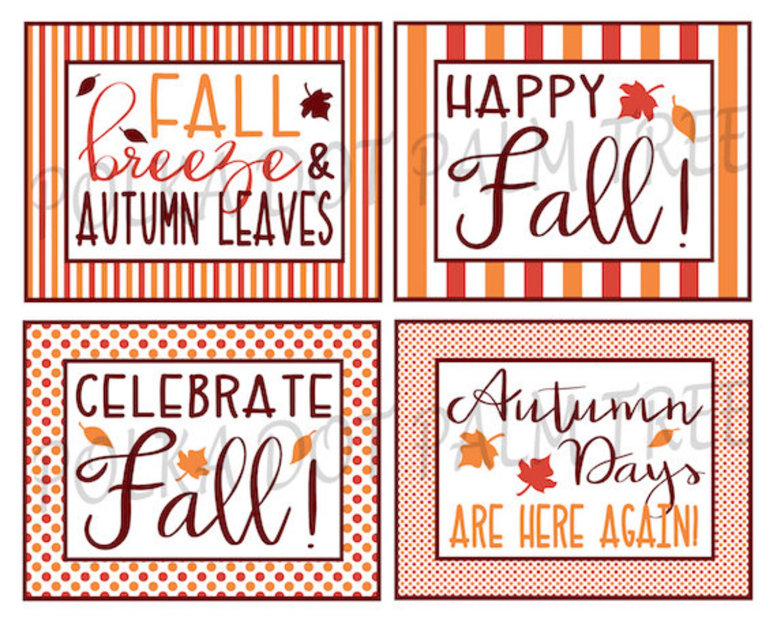 INSTANT DOWNLOAD Printable Fall Notes Happy Fall Celebrate Fall Note ...