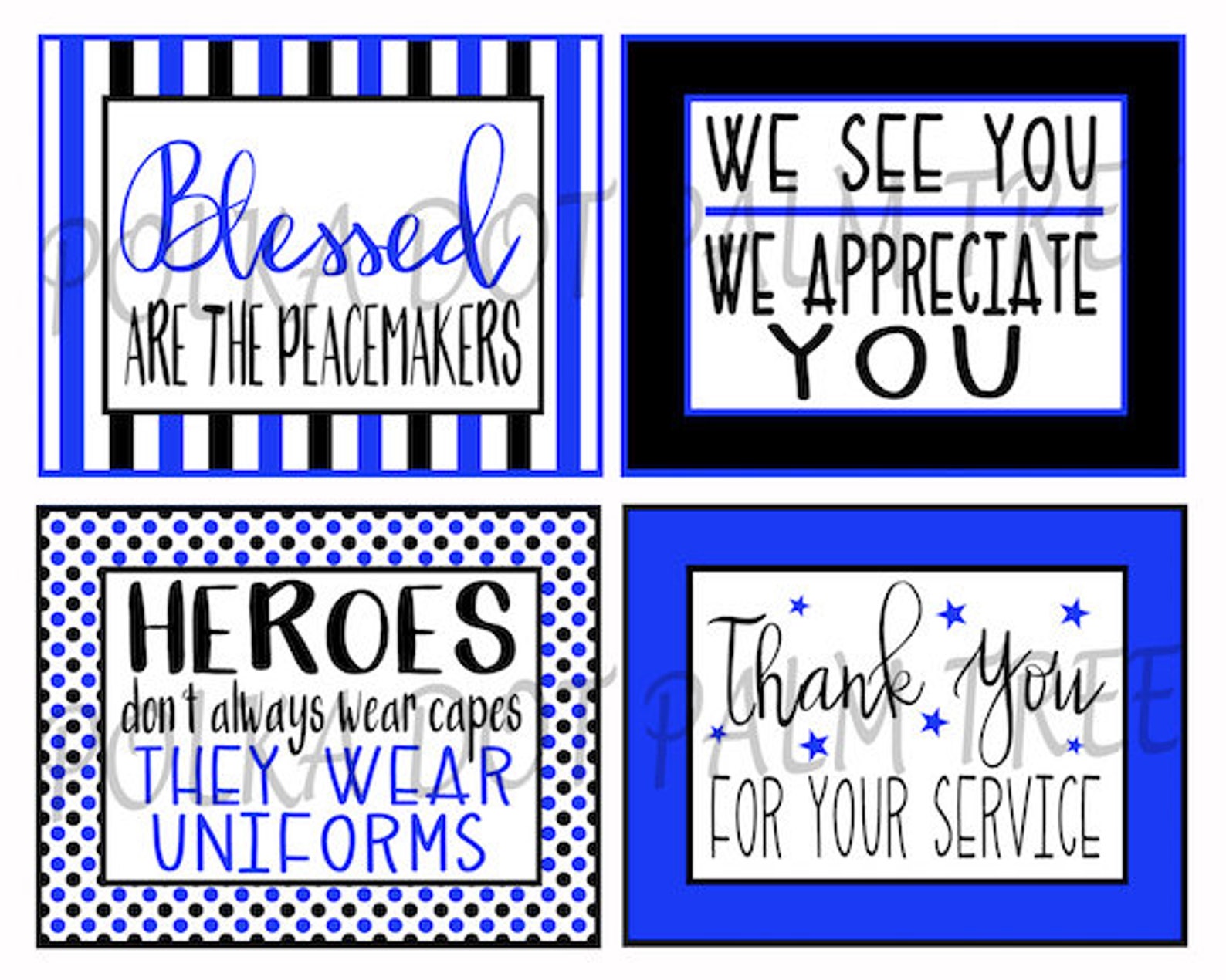 INSTANT DOWNLOAD Printable Police Law Enforcement Thank You Cards Notes ...