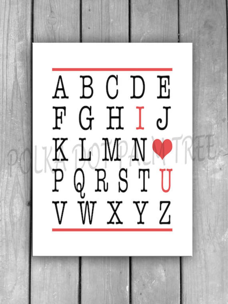 INSTANT DOWNLOAD I Heart You I Love You Alphabet ABCs Childs | Etsy