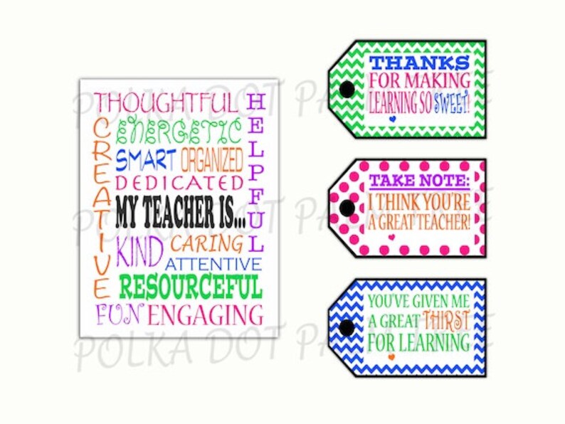 INSTANT DOWNLOAD Teacher Appreciation Gift Pack, My Teacher is 5x7 ...