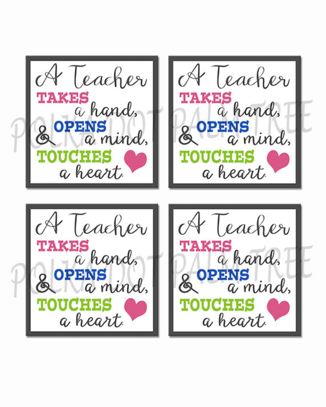INSTANT DOWNLOAD DIY Printable Teacher Gift Tag A Teacher Takes A Hand ...