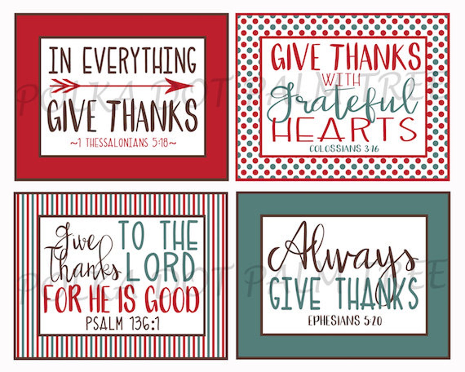 INSTANT DOWNLOAD Printable Thanksgiving Bible Verse Scripture Cards ...