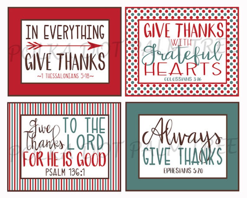 INSTANT DOWNLOAD Printable Thanksgiving Bible Verse Scripture Cards ...