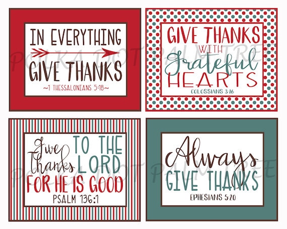 INSTANT DOWNLOAD Printable Thanksgiving Bible Verse Scripture Cards ...