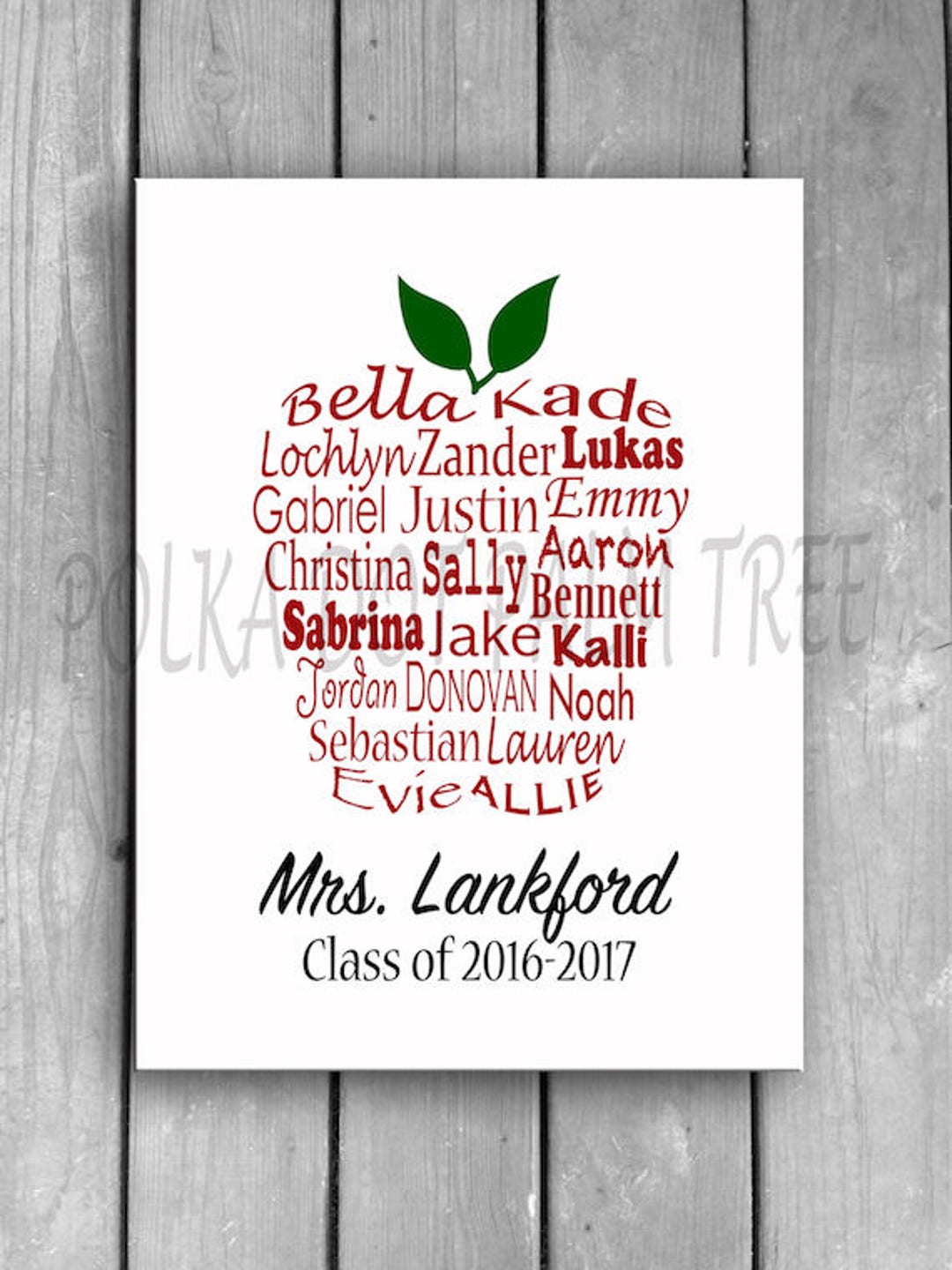 Customized DIY Printable Student Name Apple Daycare Preschool - Etsy