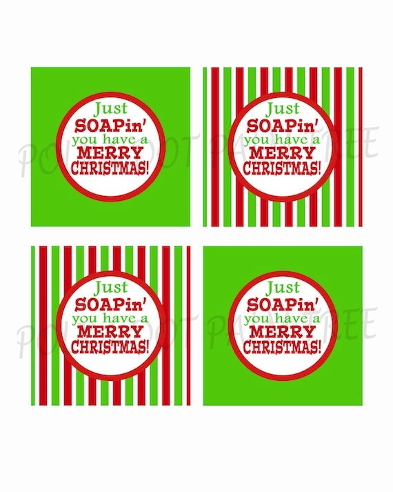 INSTANT DOWNLOAD DIY Printable Red and Green Stripes Just Soapin You ...