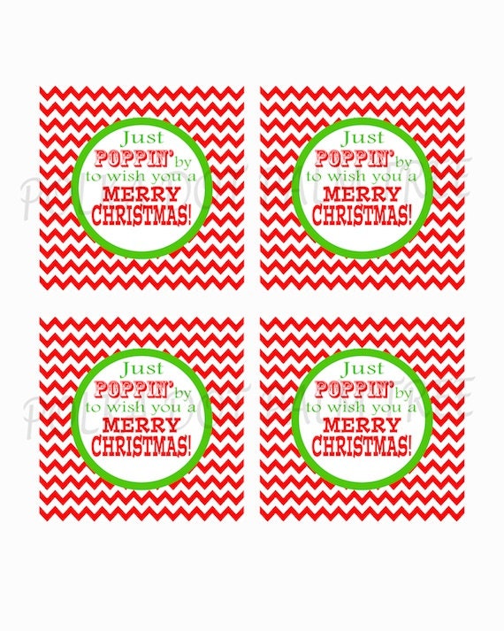 INSTANT DOWNLOAD DIY Printable Green Red Chevron Just Poppin by to Wish ...