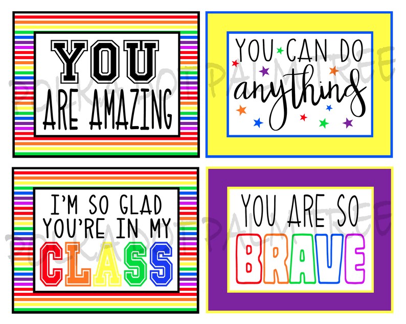 INSTANT DOWNLOAD Printable Student Note Cards Encouragement Notes From ...