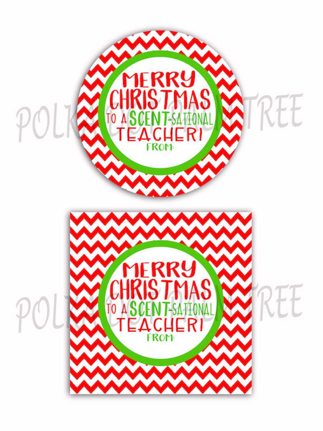 INSTANT DOWNLOAD DIY Printable Green Red Chevron Merry Christmas to A ...
