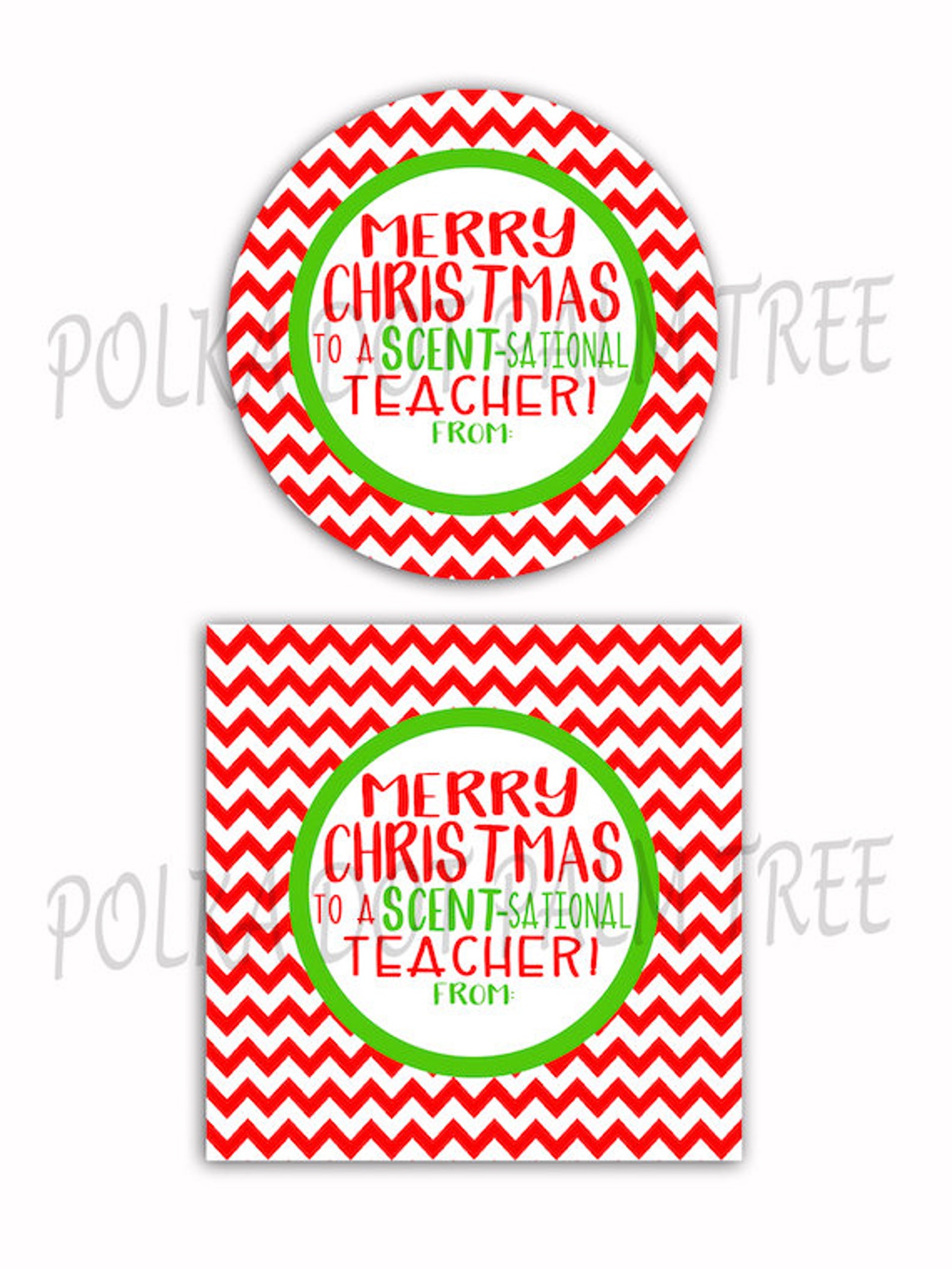 INSTANT DOWNLOAD DIY Printable Green Red Chevron Merry Christmas to A ...