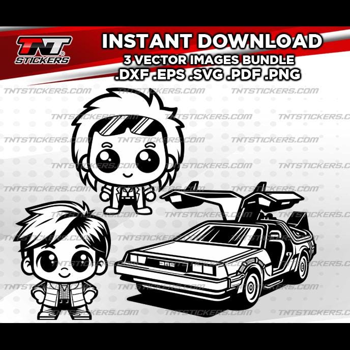 Back to the Future Vector File Bundle | Cricut, Silhouette (digital ...