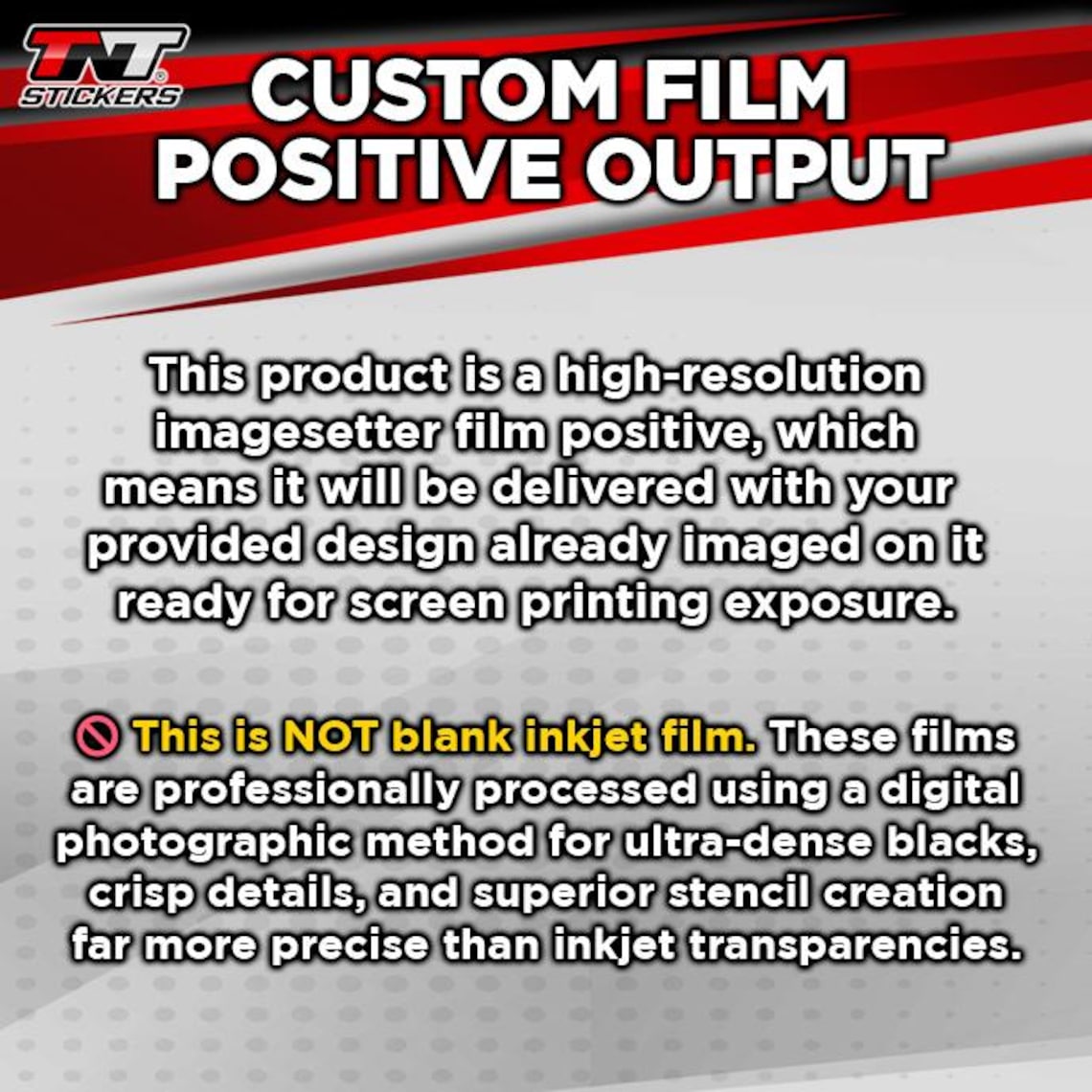 Custom Screen Printing Film Positive | Waterproof Imagesetter, 10x14 In ...