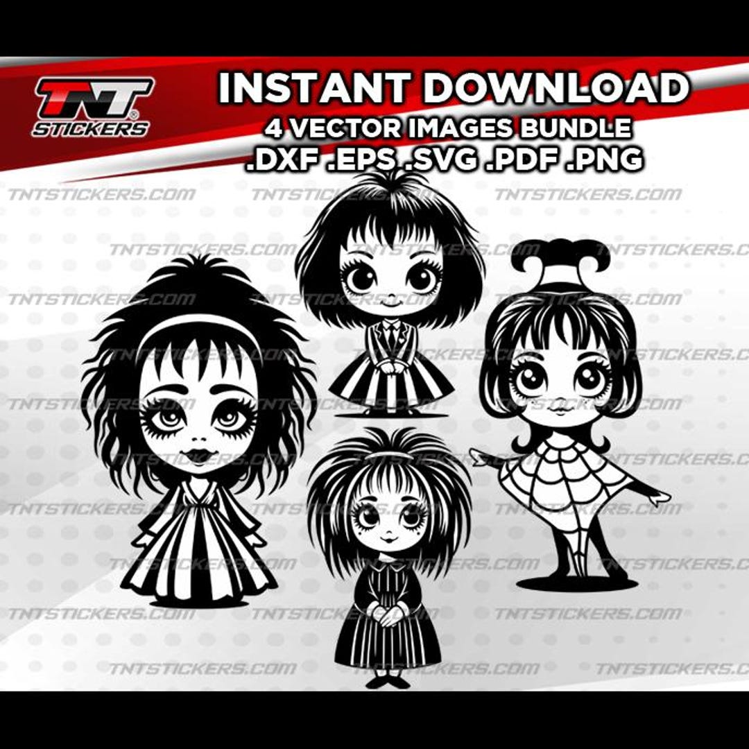 Cute Lydia Deetz Kawaii VECTOR FILE BUNDLE | Svg | Eps | Png | Pdf ...