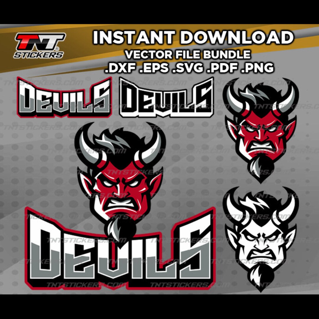 DEVILS School Team Mascot Logo VECTOR FILE | Svg | Eps | Png | Pdf ...