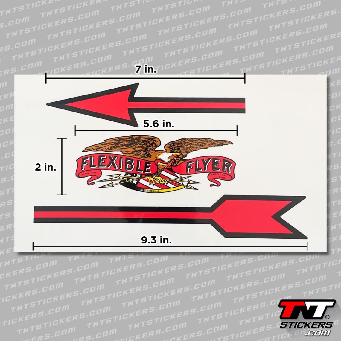 Set of Vinyl Stickers for Flexible Flyer Sled Restoration Eagle Size 5. ...