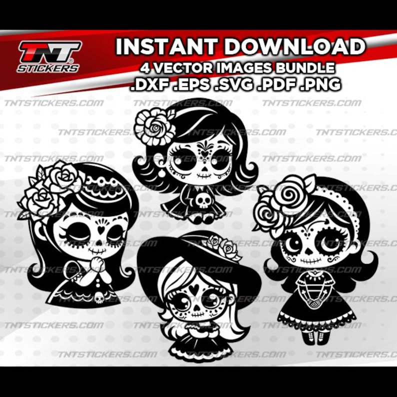 Catrina Day of the Dead Vector Bundle (svg, Eps, Png, Pdf, Dxf) - Etsy