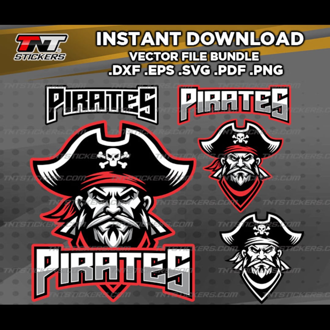 PIRATES School Team Mascot Logo VECTOR FILE | Svg | Eps | Png | Pdf ...