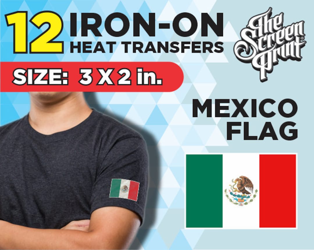 12x MEXICO Flags. Iron on Heat Transfers Size 3 X 2 In. - Etsy