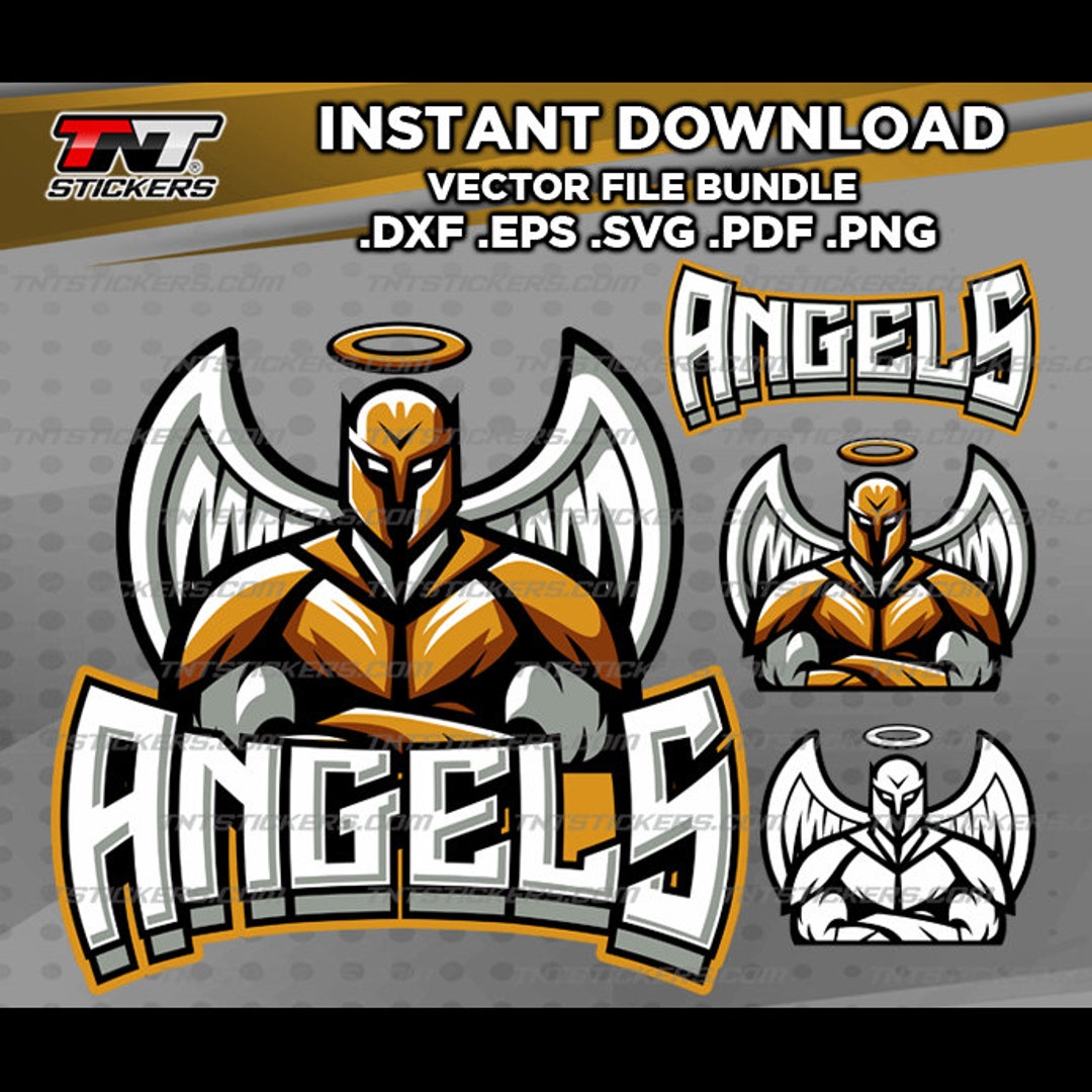 ANGELS School Team Mascot Logo VECTOR FILE | Svg | Eps | Png | Pdf | Dxf | Cricut Cutter, Screen ...