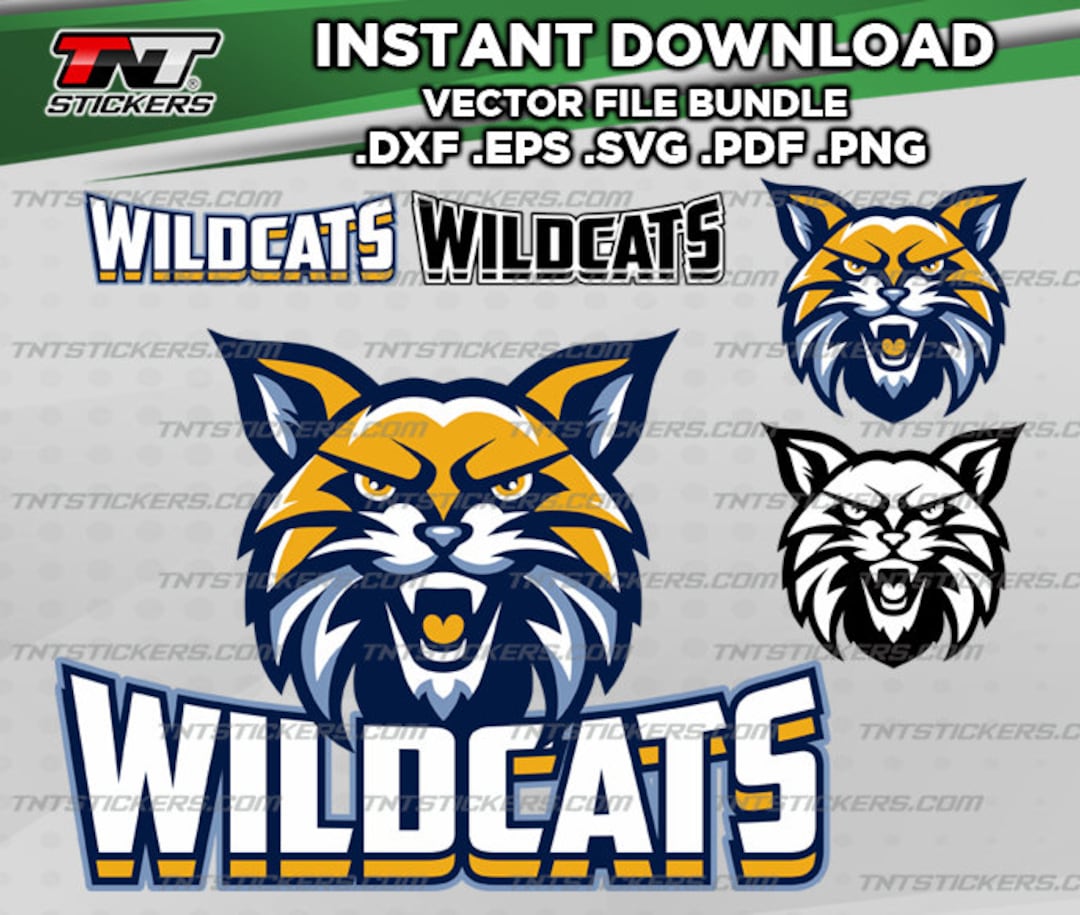 WILDCATS School Team Mascot Logo VECTOR FILE | Svg | Eps | Png | Pdf ...