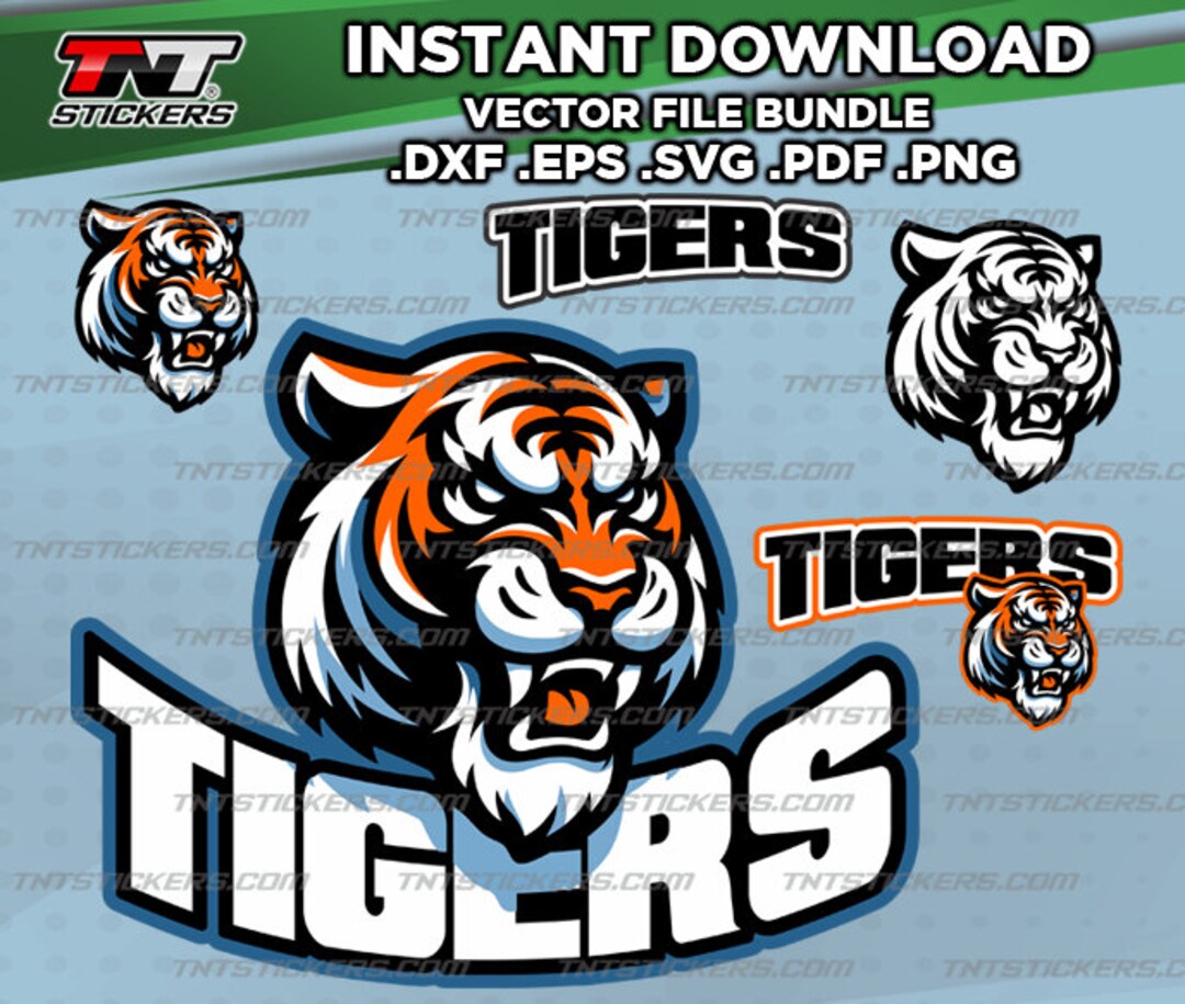 TIGERS School Team Mascot Logo VECTOR FILE | Svg | Eps | Png | Pdf ...
