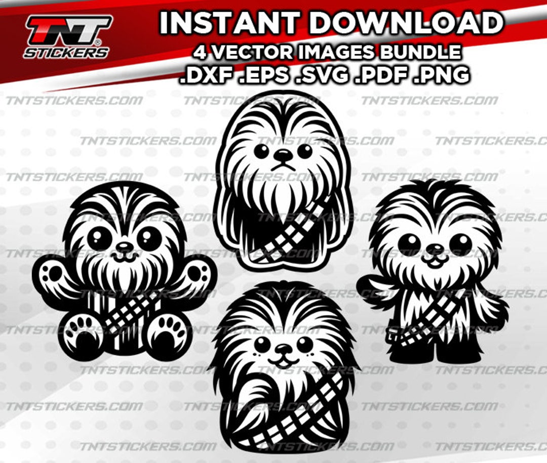 Cute Baby Chewbacca Kawaii VECTOR FILE BUNDLE | Svg | Eps | Png | Pdf ...