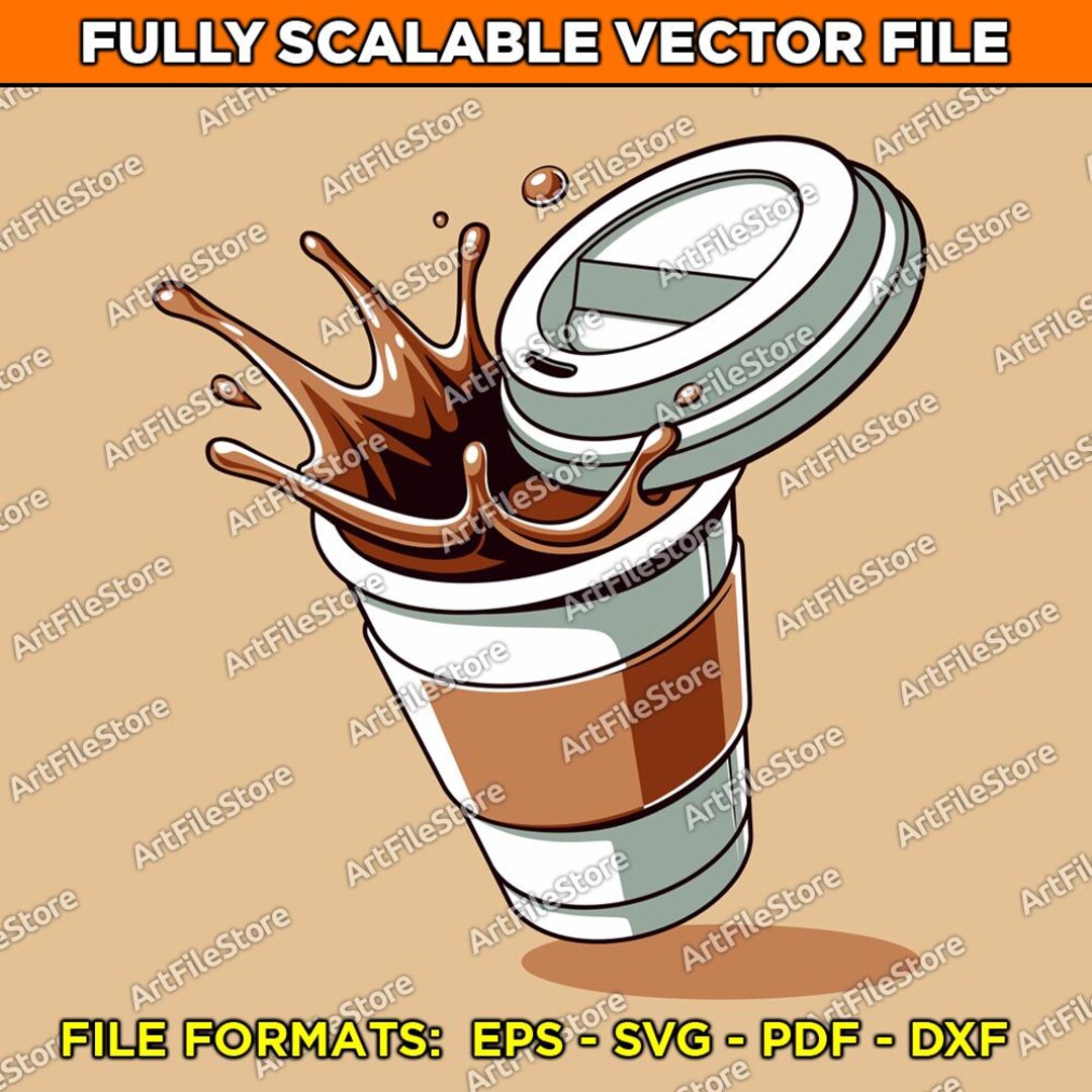 Coffee Disposable Cup VECTOR FILE | Svg | Eps | Png | Pdf | Dxf ...