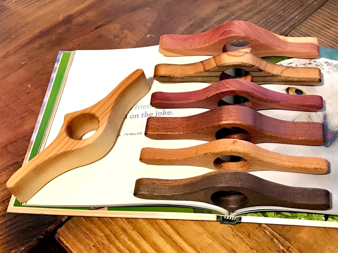 Handcrafted Wood Book Page Holder: Thumb Book Pal - Etsy
