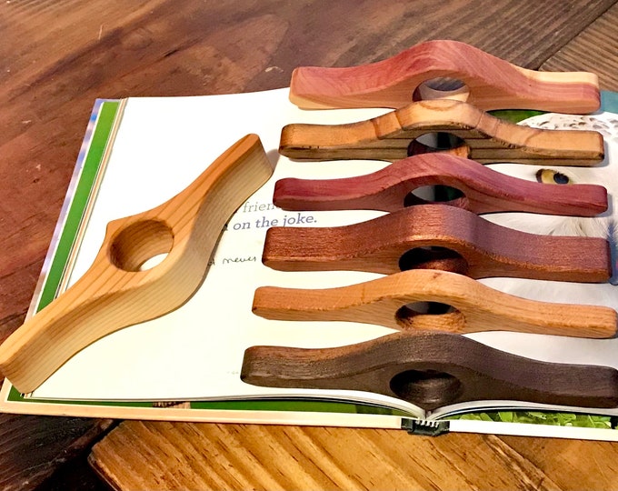 Hardwood Book Buddy, Book Finger Page Holder - Etsy