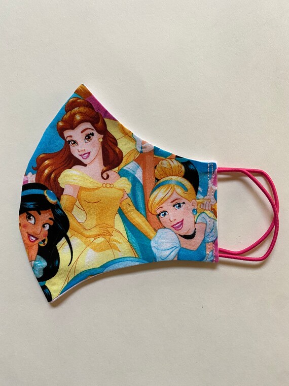 Disney Princesses Face Mask. 2 Layers 100% Cotton Washable - Etsy