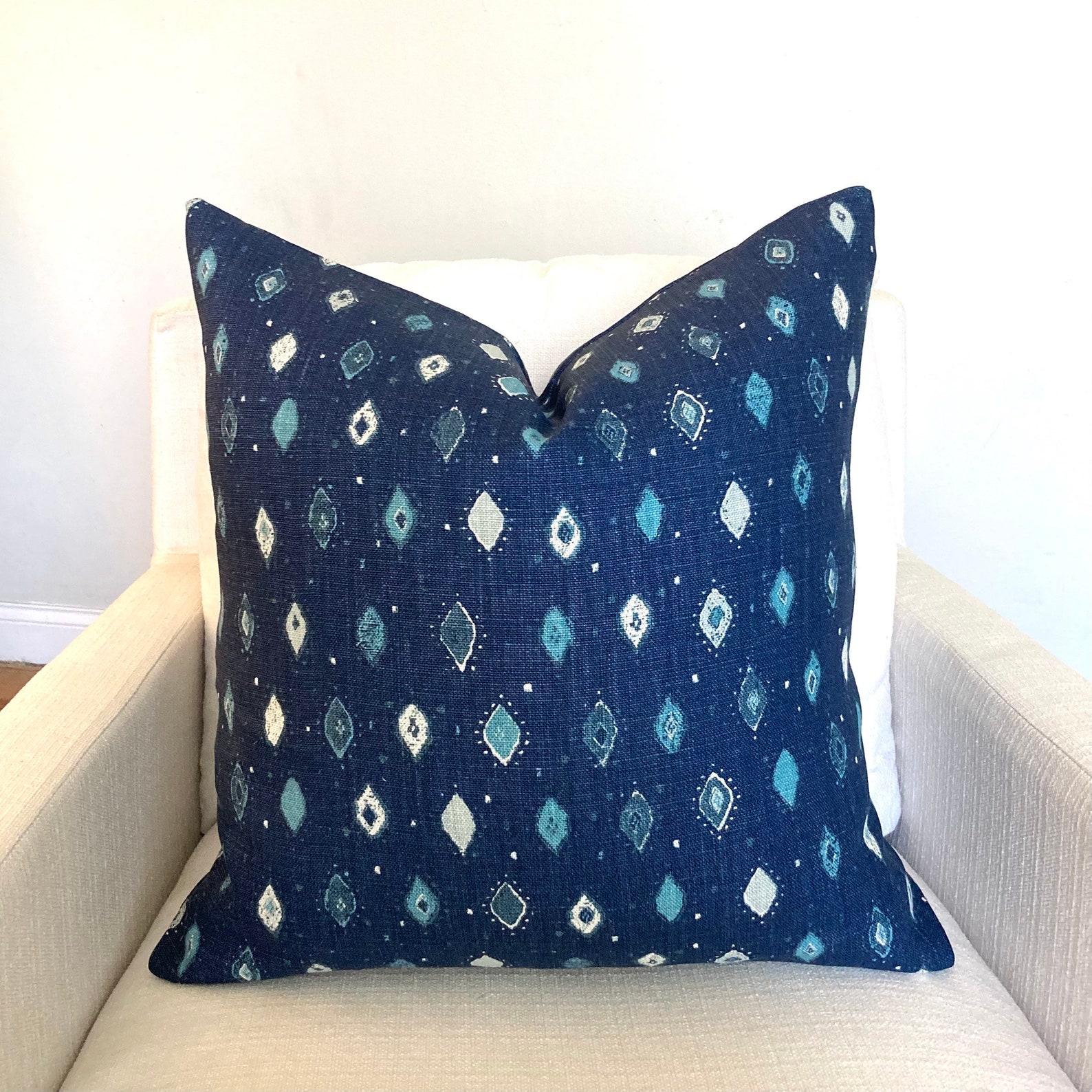 Peter Dunham Pillow Cover // Peter Dunham Oona Blue Pillow - Etsy